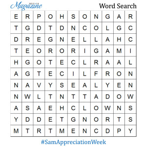 Sam Appreciation Week — Word Search | NCISLA Magazine